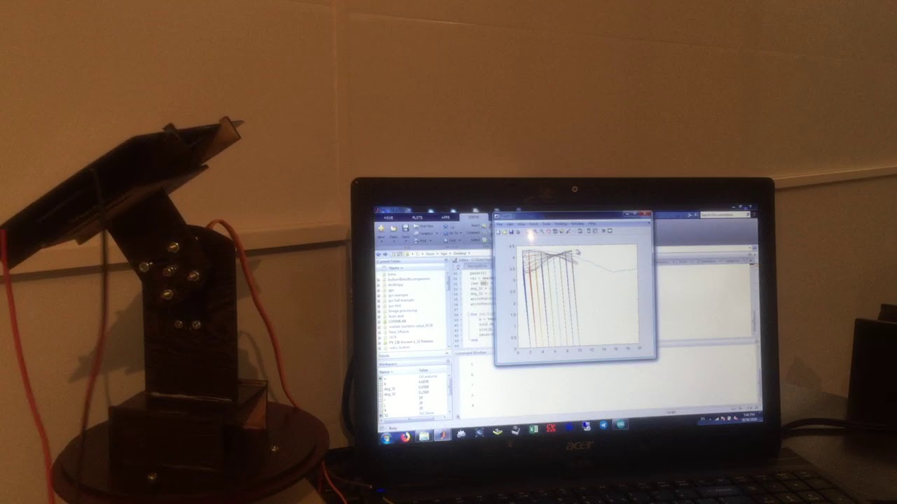 Sun tracker using Matlab and Arduino - YouTube