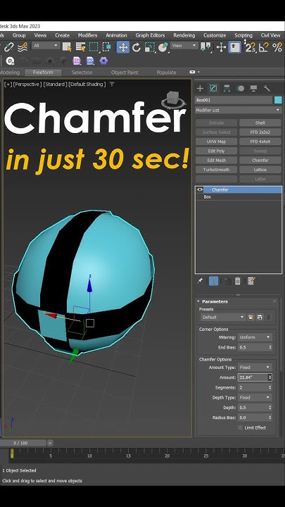 Chamfer modifier in 3ds max #shorts - YouTube