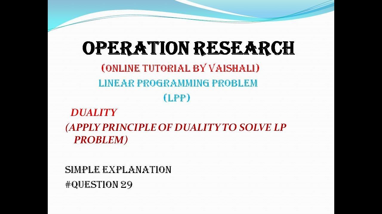 Duality Part 6 APPLY PRINCIPLE OF DUALITY TO SOLVE GIVEN LPP duality-part-6-apply-principle-of-duality-to-solve-given-lpp