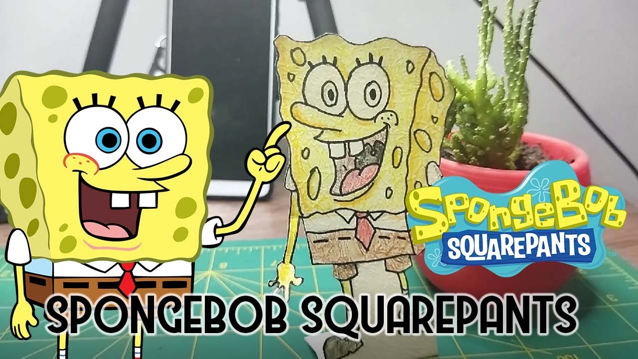 EASY DRAW AND COLORING PAPER CRAFT DOLL SPONGEBOB SQUAREPANTS CHARACTER ...