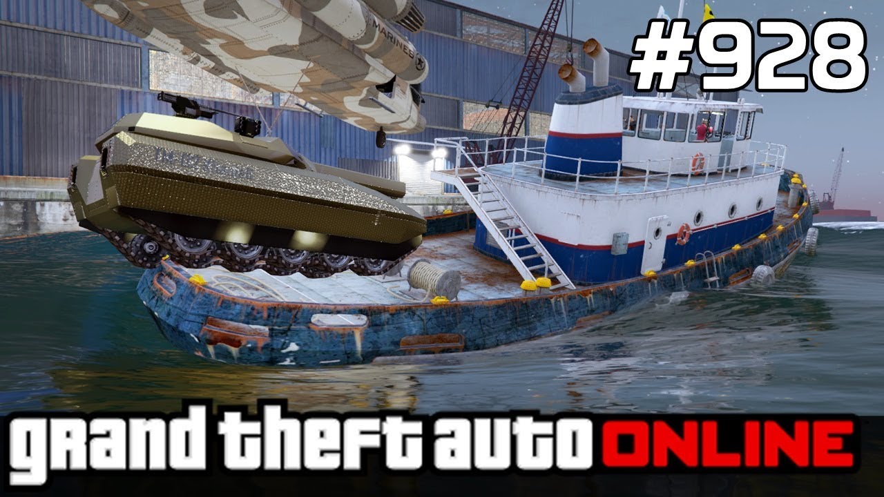 GTA 5 PC Online Po Polsku [#928] CZOŁG na Statku /z Paweł & Bertbert ...
