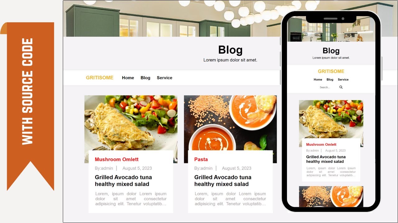 Food website Blog page | html & pure css | Responsive - YouTube