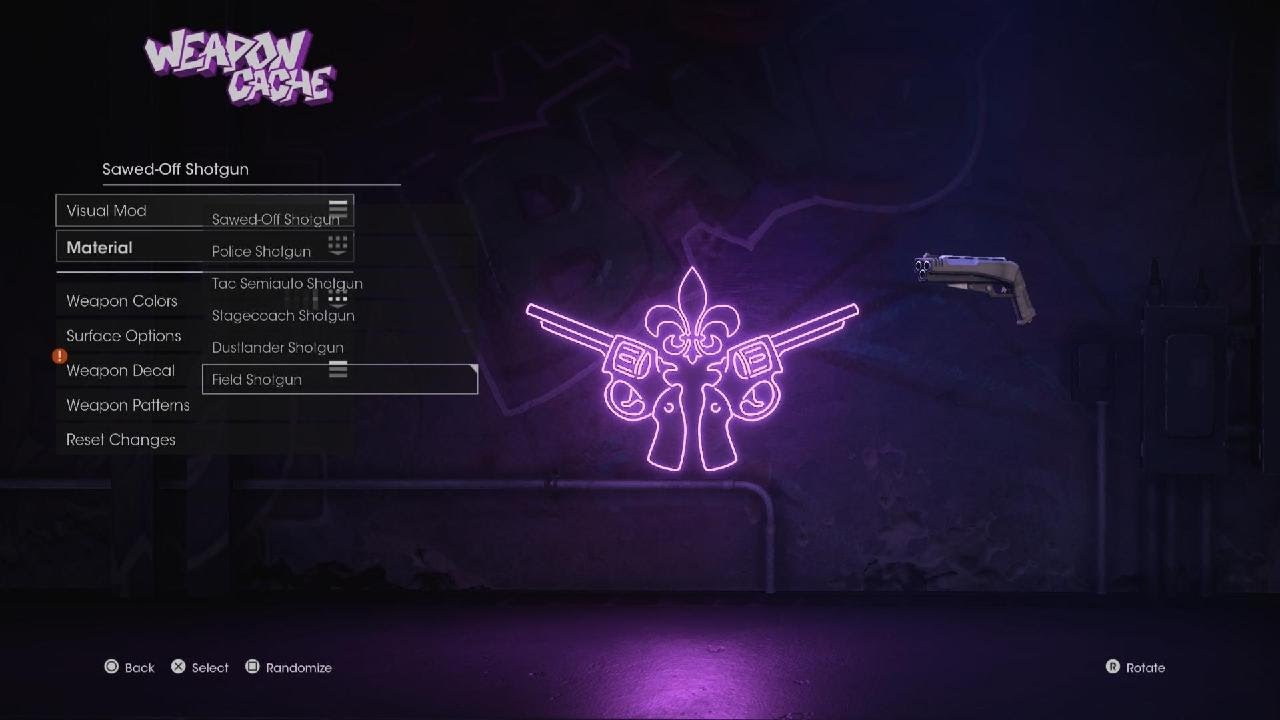 Saints Row Sawed-off Shotgun special Weapon decals - YouTube