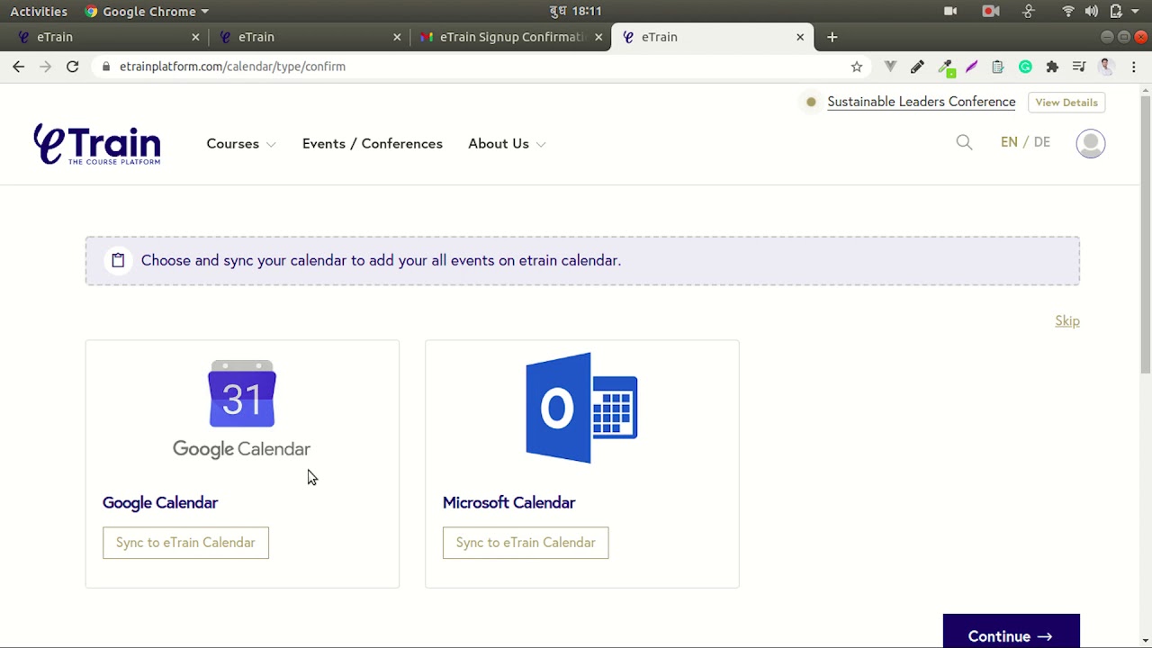 eTrain platform registration process - YouTube