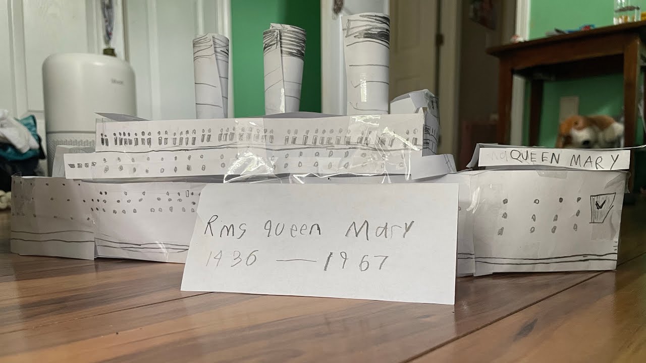 Rms Queen Mary maiden voyage departure 1936 paper model - YouTube