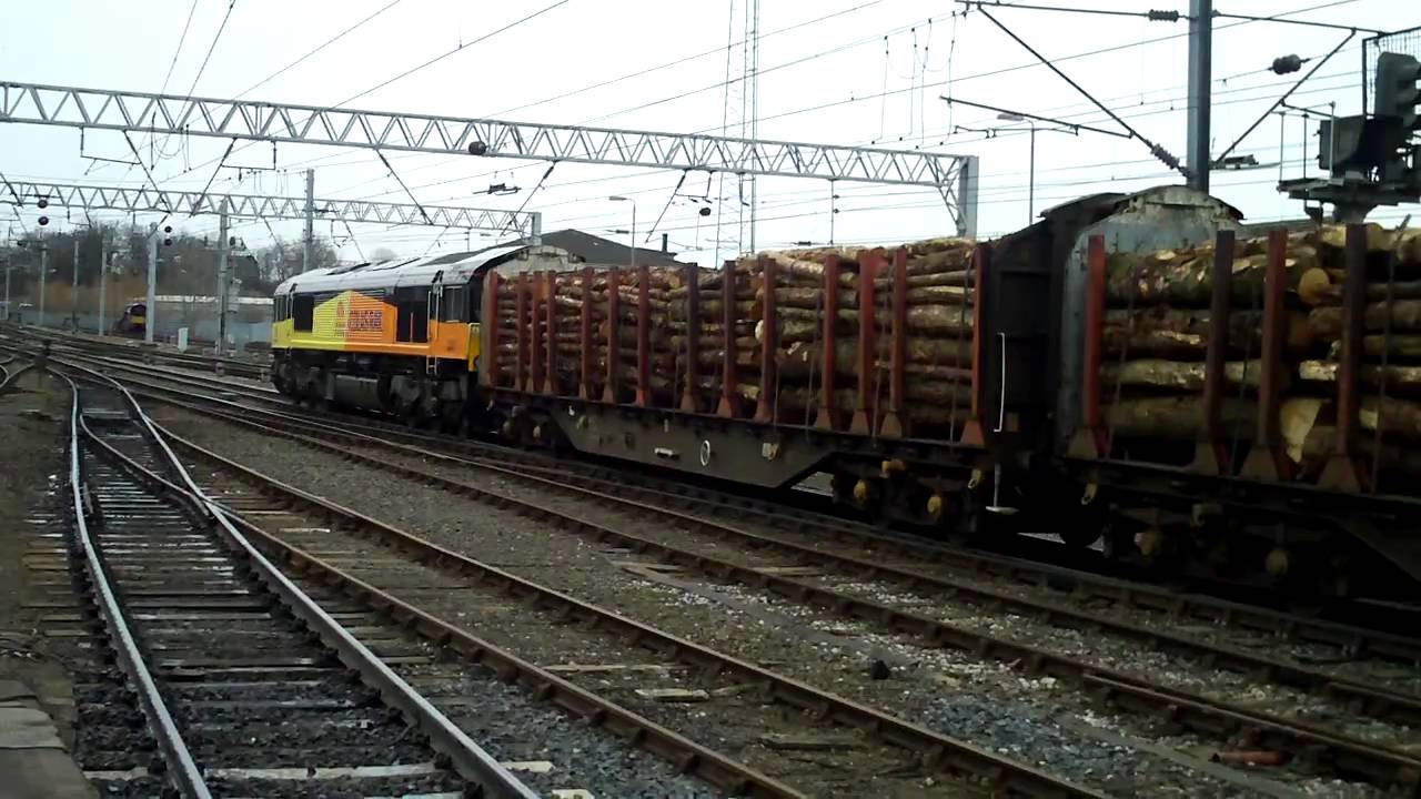 Colas Class 66 66843 at Carlisle - YouTube