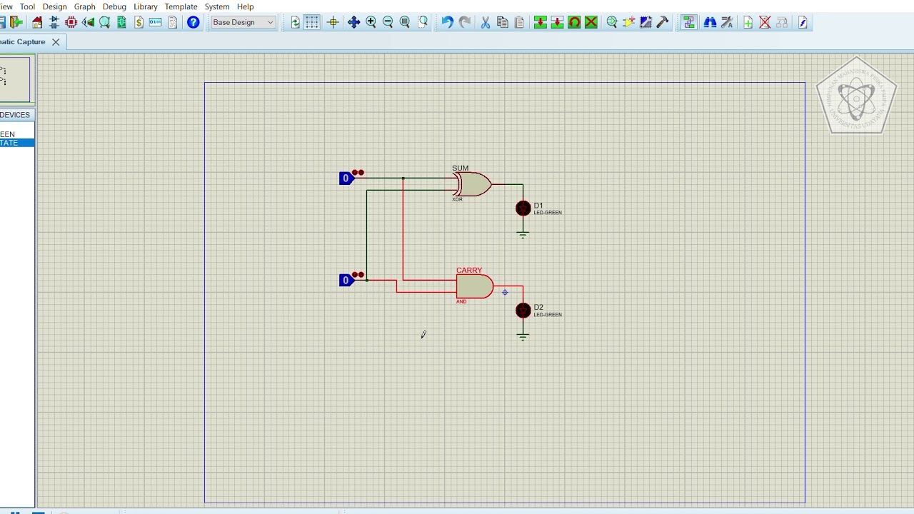 Rangkaian Half Adder Proteus 8 Professional - YouTube