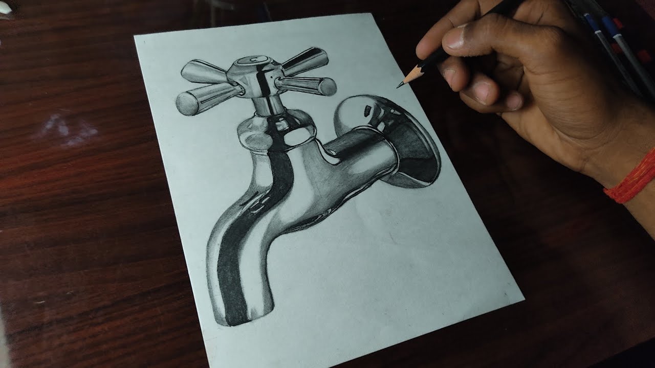 How to draw a Realistic tap(faucet)😍 - YouTube