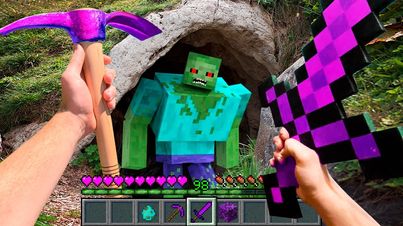 Minecraft in Real Life POV | ZOMBIE MUTANT in Realistic Minecraft EN LA ...