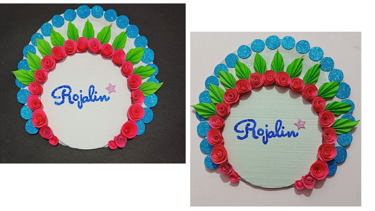 Name decoration ideas on paper//paper Flower wall Hanging With Name ...