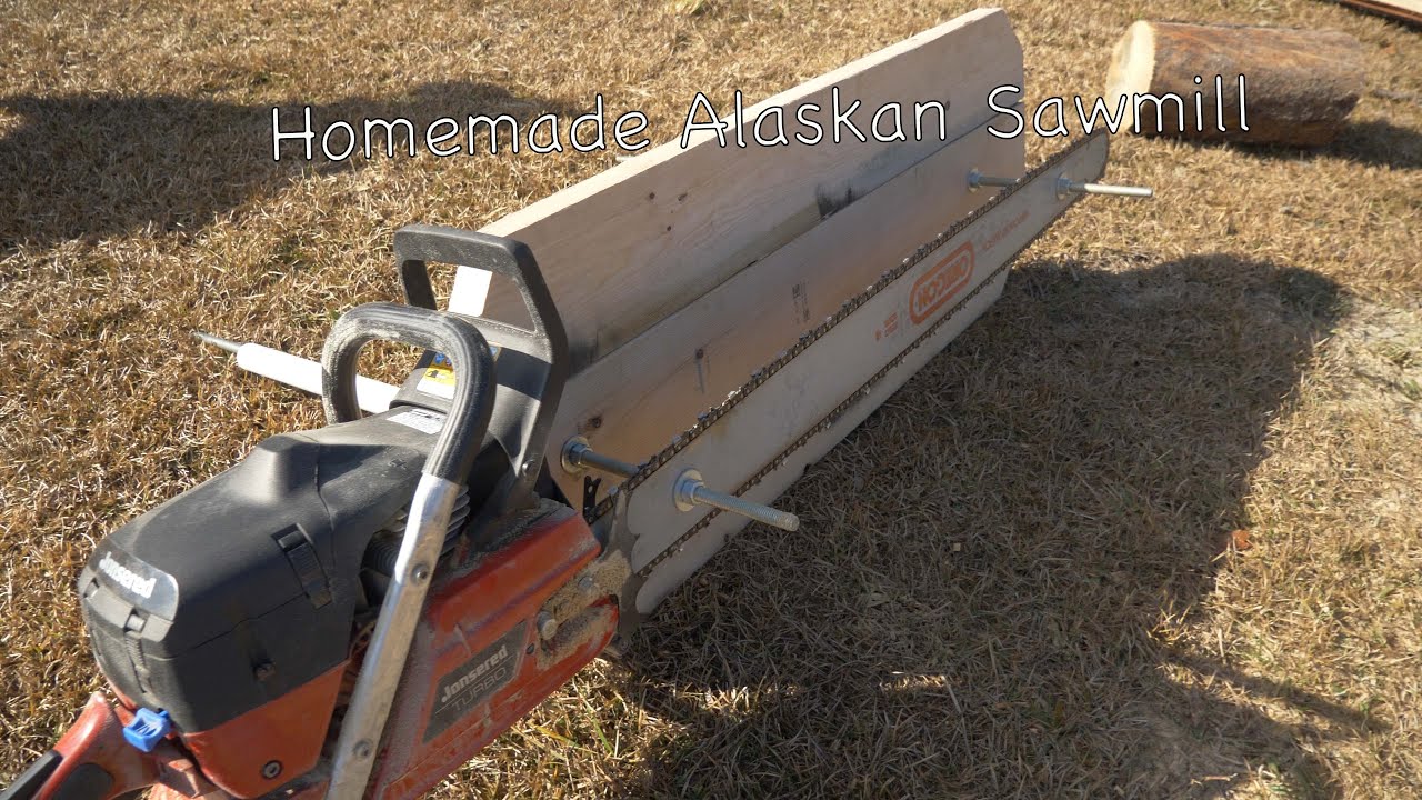 Using a homemade Alaskan style sawmill to build a huge picnic table ...