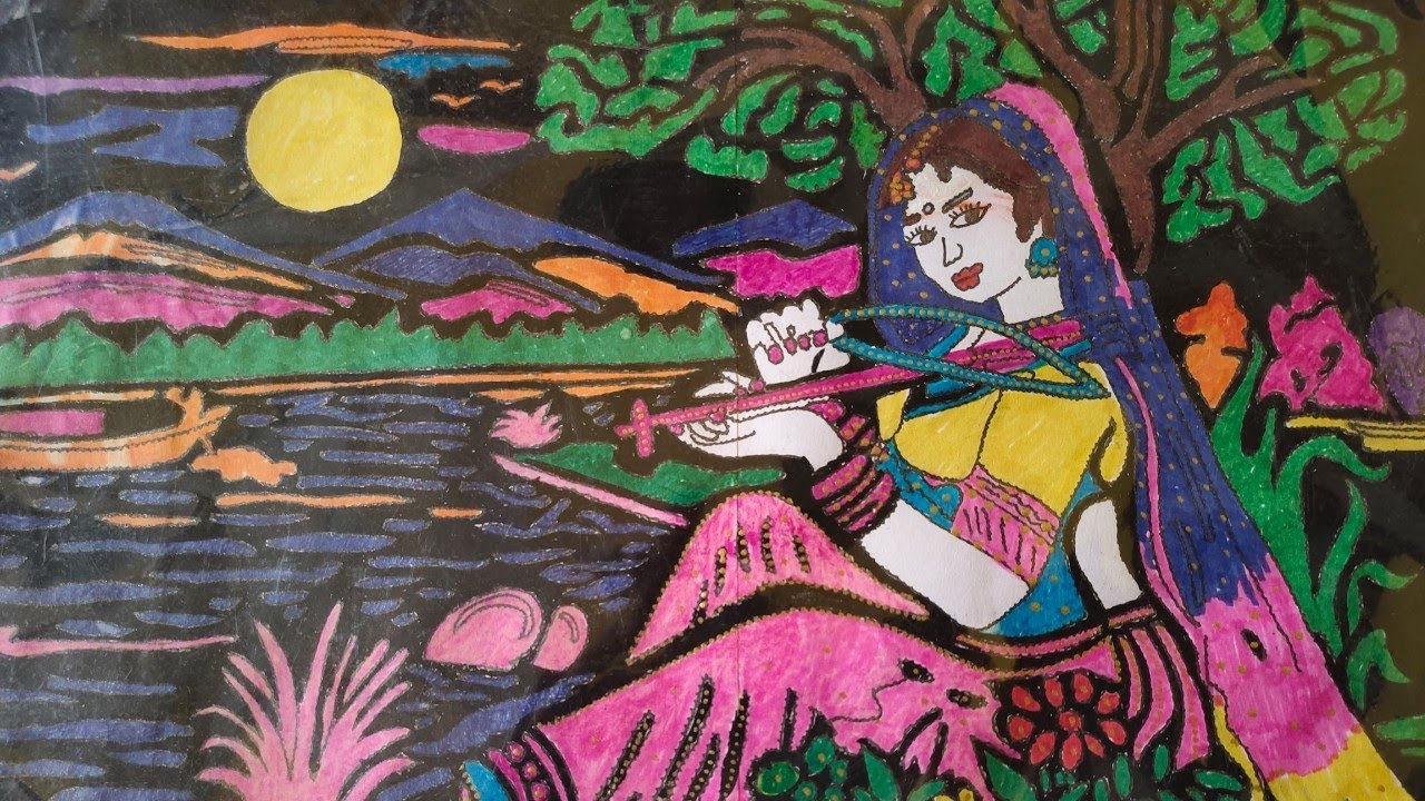 Beautiful painting (Emboss painting design created on paper with poster ...