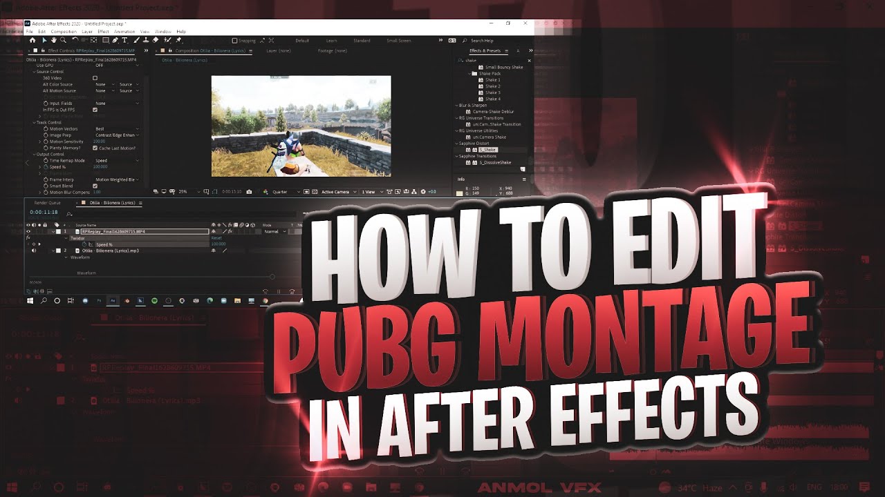 How to Edit Pubg montage in After Effects || Part 1 Basic - YouTube