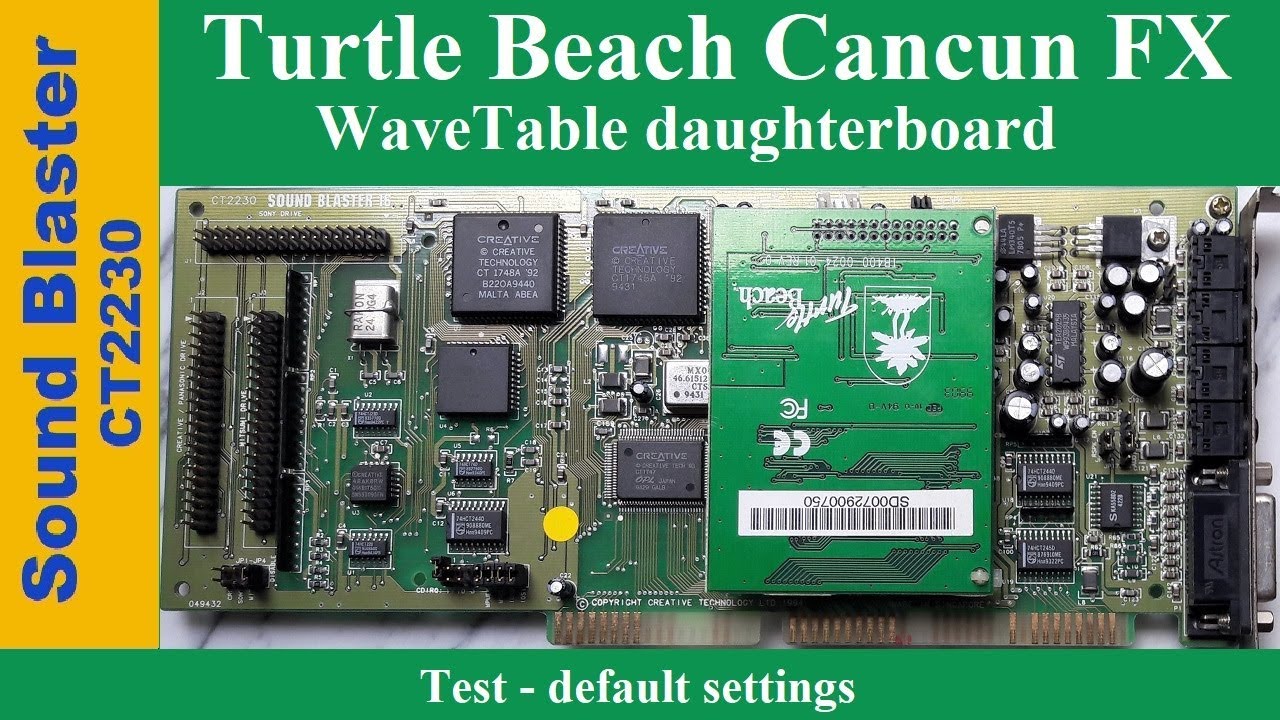 Sound Blaster 16 CT2230 and Cancun FX Wavetable daughterboard - YouTube