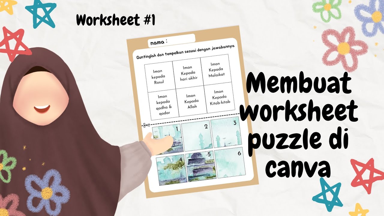 Membuat Worksheet Gunting Tempel Puzzle di Canva - YouTube