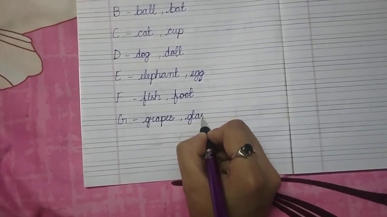 Class - LKG (English subject) two words for each letters A - N - YouTube