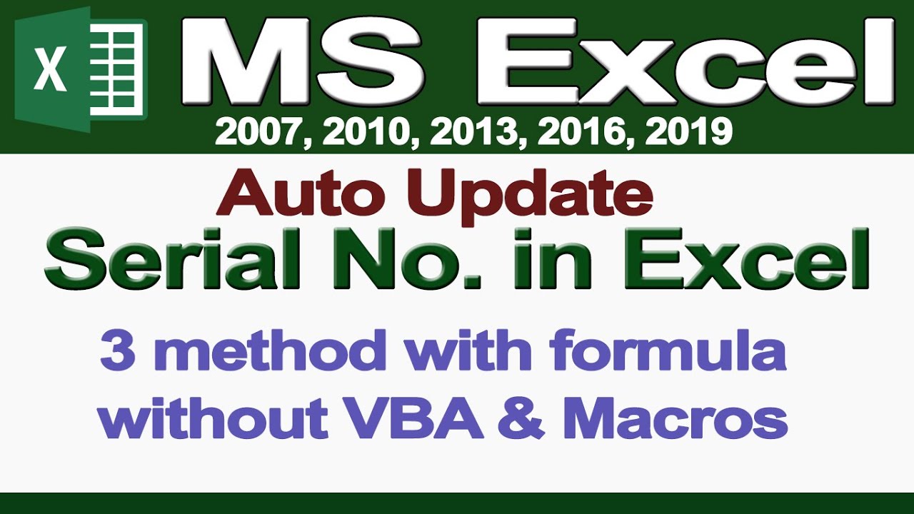 How To Auto Update Serial Number In Excel SSG Education HUB How To Auto Update Serial Number In Excel SSG Education HUB