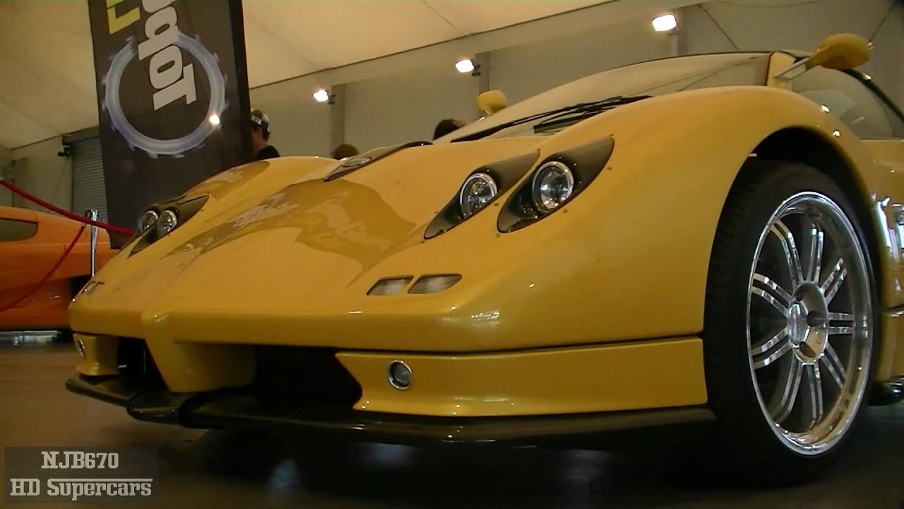 Yellow Pagani Zonda S Roadster at Top Gear Live - 1080p - YouTube