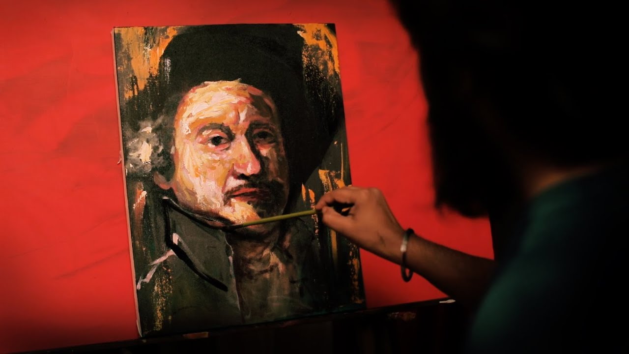 Making of easy portrait painting || Rembrandt || Acrylic painting ...