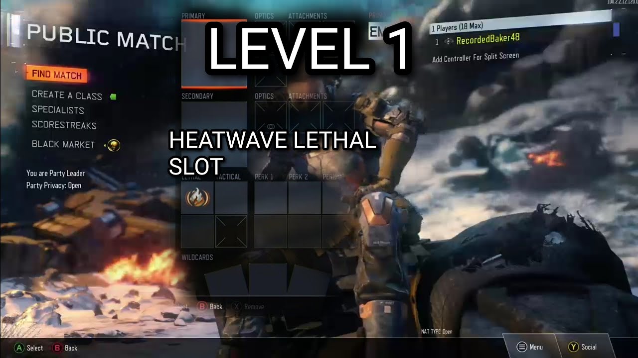 How to get HEATWAVE IN LETHAL SLOT AT LEVEL 1 (BO3) *2022* - YouTube
