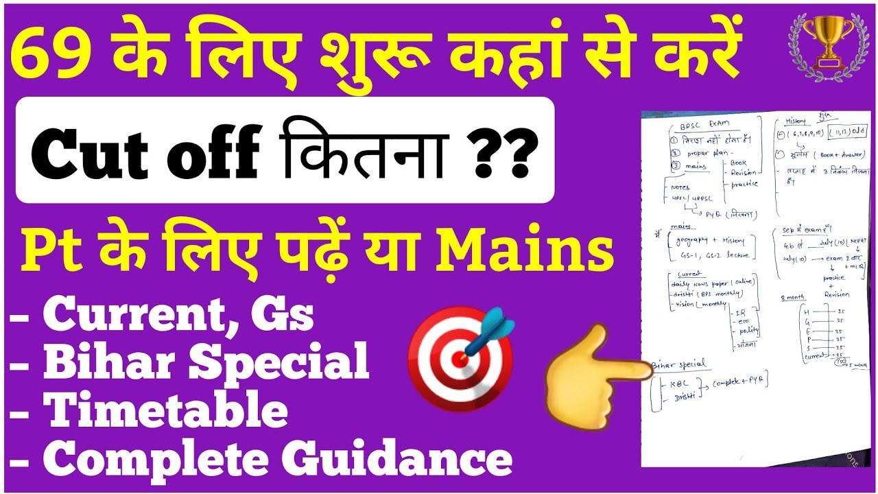 🎯 शुरू कहां से करें 69 Bpsc के लिए? Cut off कितना जाएगा ? Timetable और ...