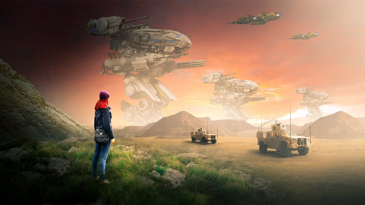 Sci Fi World Concept Art In Photoshop Tutorial - YouTube