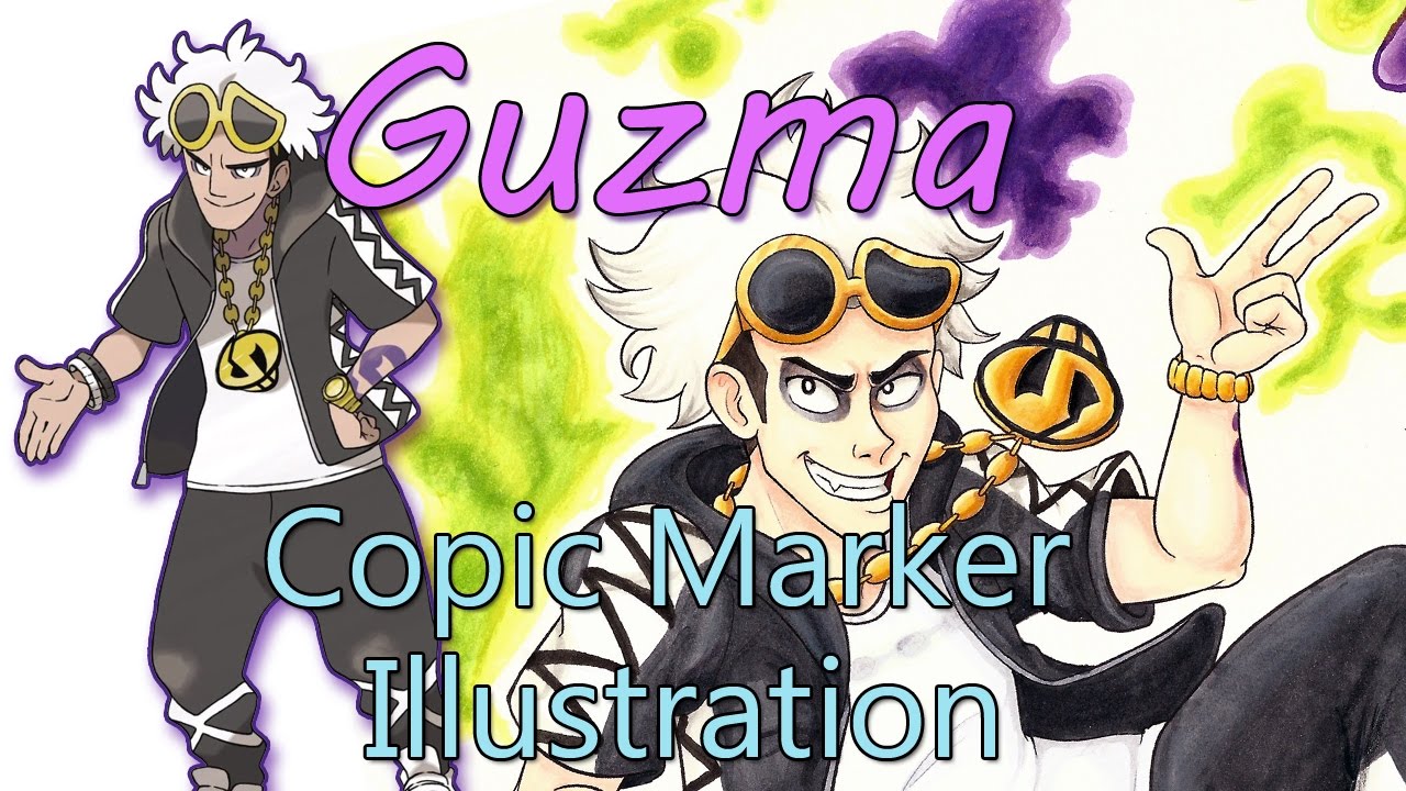 Team Skull Boss Guzma from Pokémon Sun & Moon Copic Marker Illustration ...