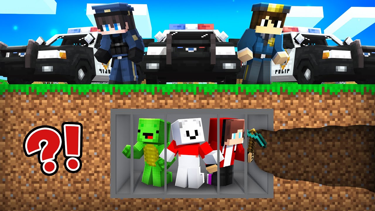 JJ, Mikey and Carrie Escape from UNDERGROUND PRISON in Minecraft ...