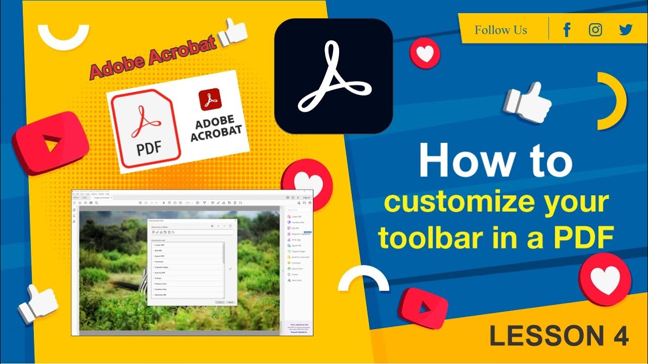 Lesson 4: How to customize your toolbar in Adobe Acrobat / ایڈوب ...