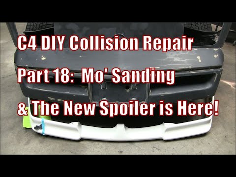 C4 Corvette DIY Front End Collision Repair - Part 18 - New Spoiler Prep ...