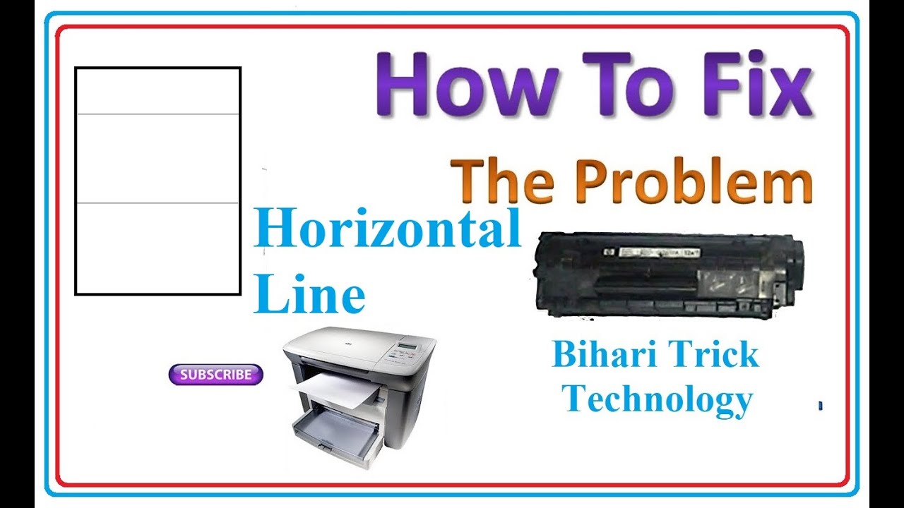 Horizontal line in 12a cartridge | Black horizontal line solution ...