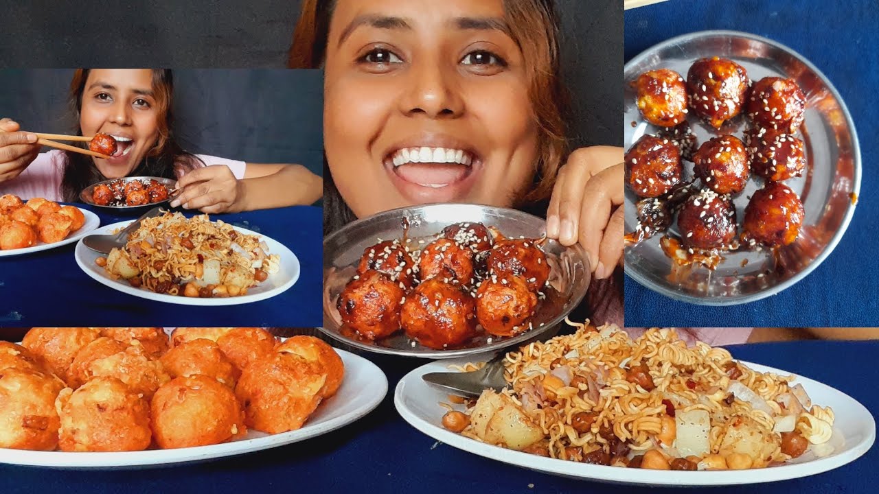 eating mukbang video sadheko wai wai and potato chliil with potato ...