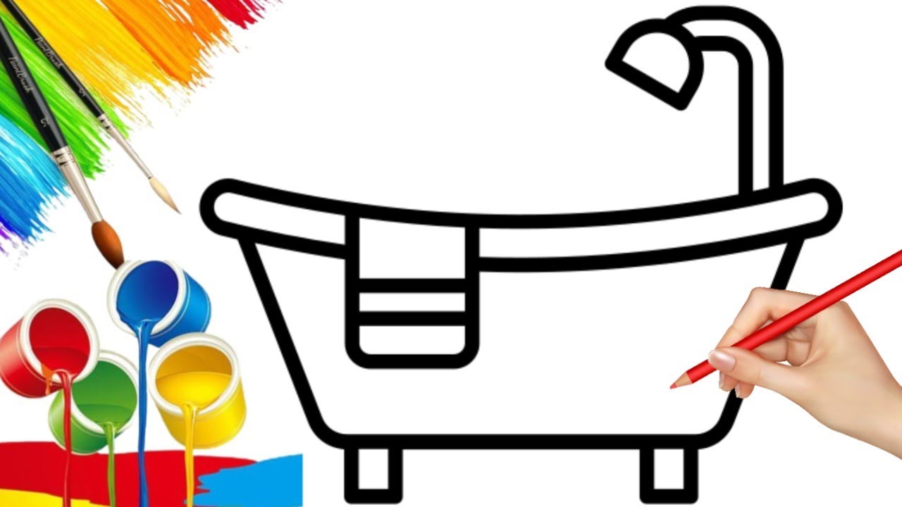 Bathtub Drawing,Painting and Coloring for Kids & Toddlers|How to Draw ...