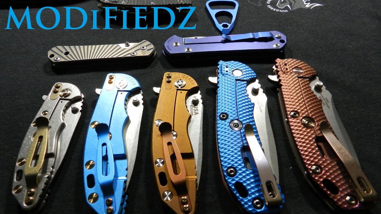 LOT's of Anodized Titanium: 2x 0561's 3x XM-18's Sebenza's - YouTube