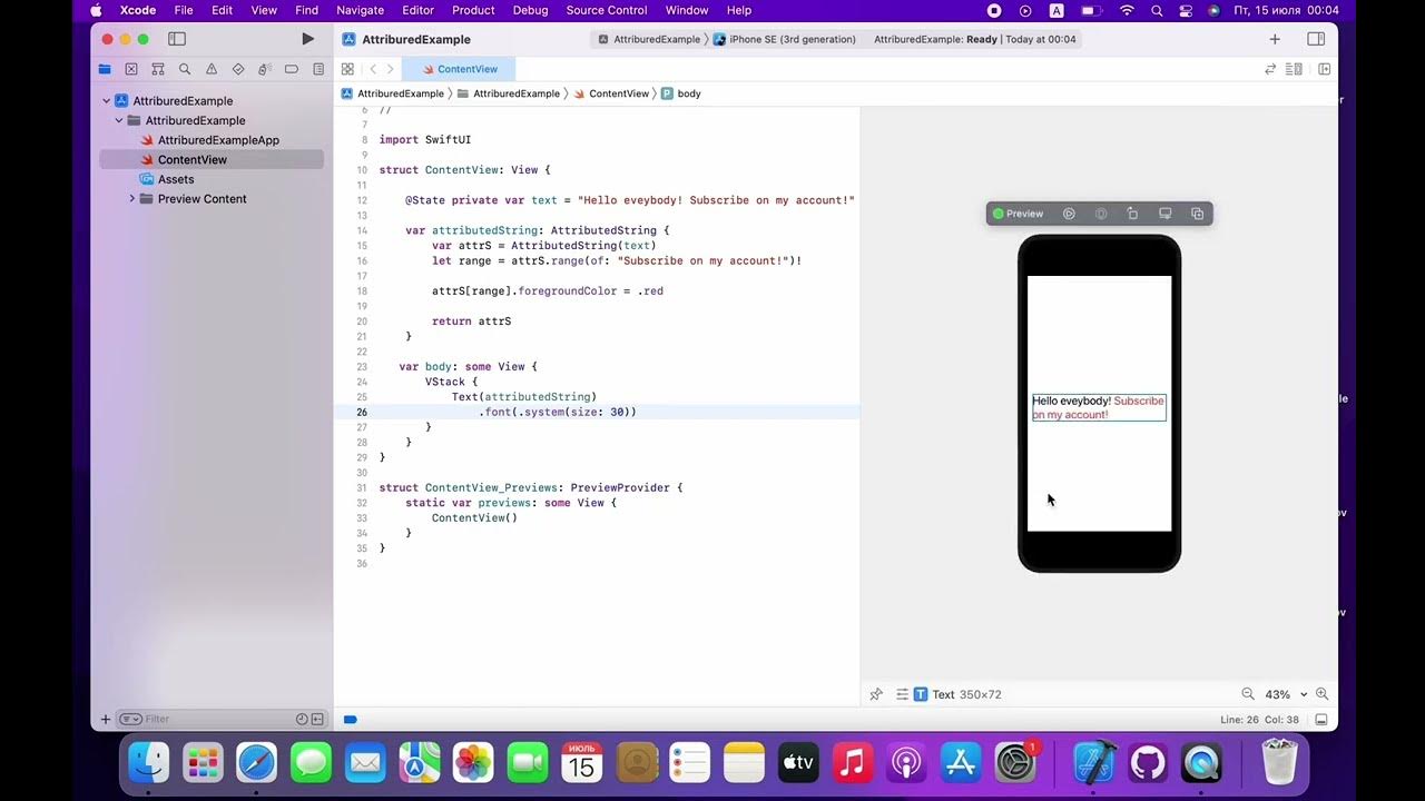 How To Use Attributedstring With Swiftui Youtube