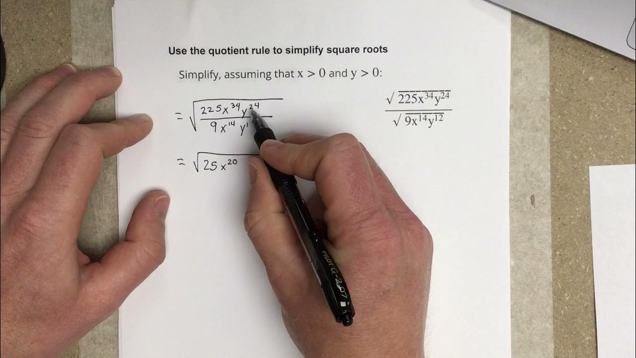 Use the quotient rule to simplify square roots - YouTube