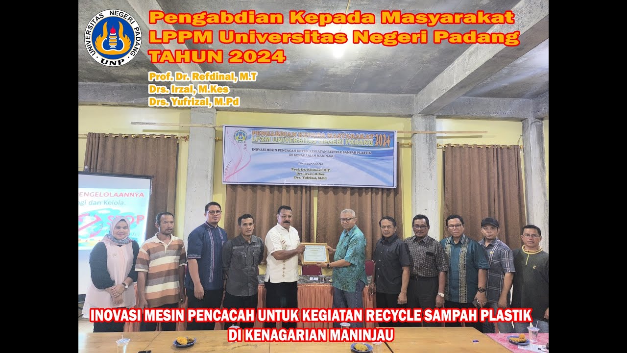 INOVASI MESIN PENCACAH PLASTIK UNTUK KEGIATAN RECYCLE SAMPAH PLASTIK DI ...