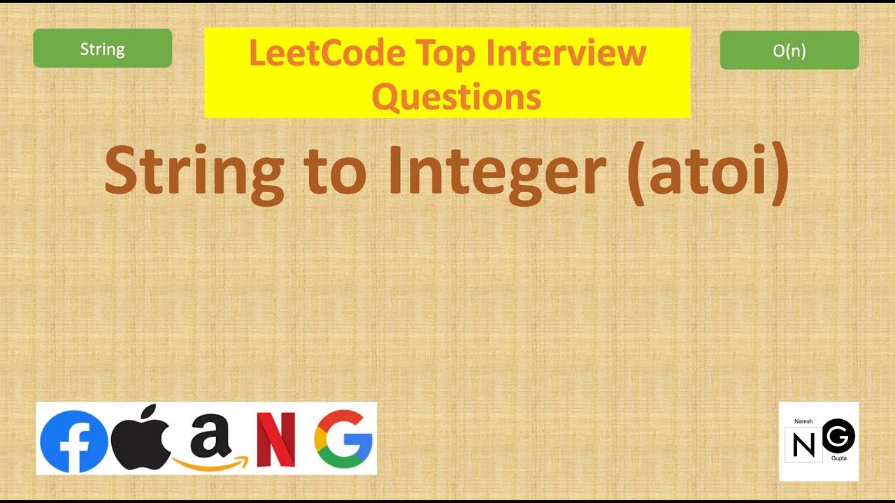 String To Integer Atoi Top Interview Facebook Microsoft YouTube String To Integer Atoi Top Interview Facebook Microsoft YouTube