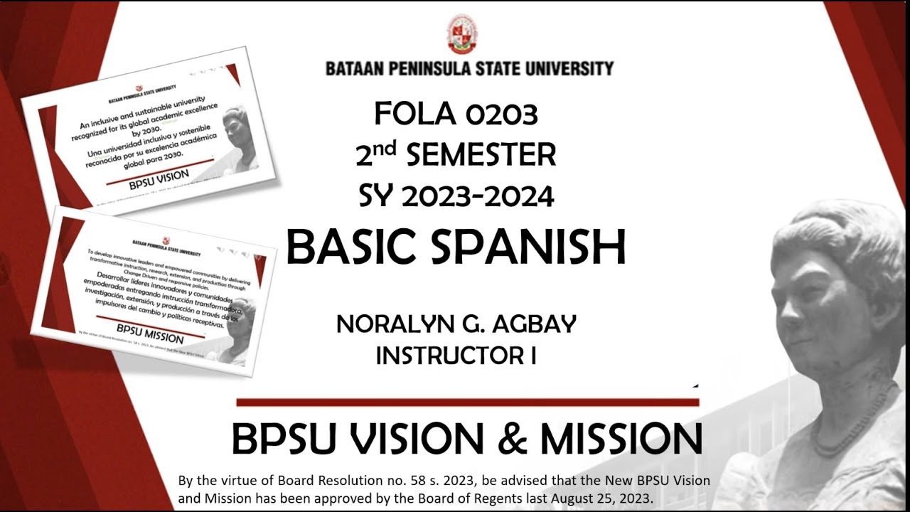 BPSU MISSION and VISION Spanish Version - YouTube