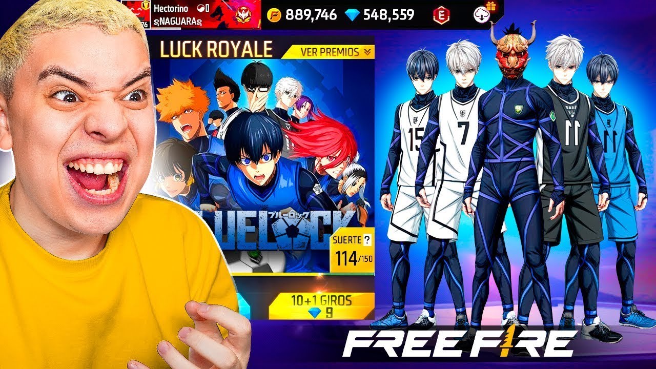 ¡COMPRANDO TODAS LAS SKIN DE BLUE LOCK Y REGALANDOLAS! 😱 FREE FIRE ...