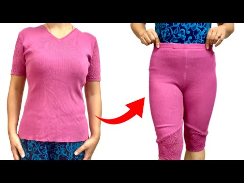 💖Bir tişörtü Spor koşu Pantolonuna nasıl dönüştürdüğümü izleyin