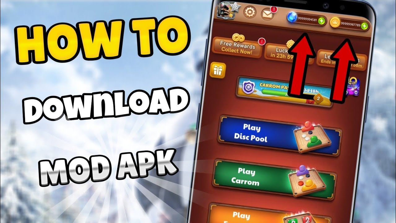 How To Download Carrom Pool Unlimited Coins Gems Mod APK - YouTube