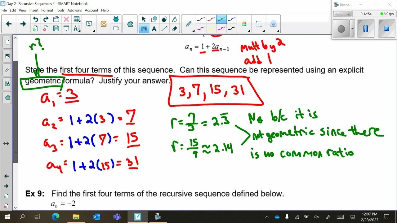 Day 2- Recursive Formula Practice - YouTube