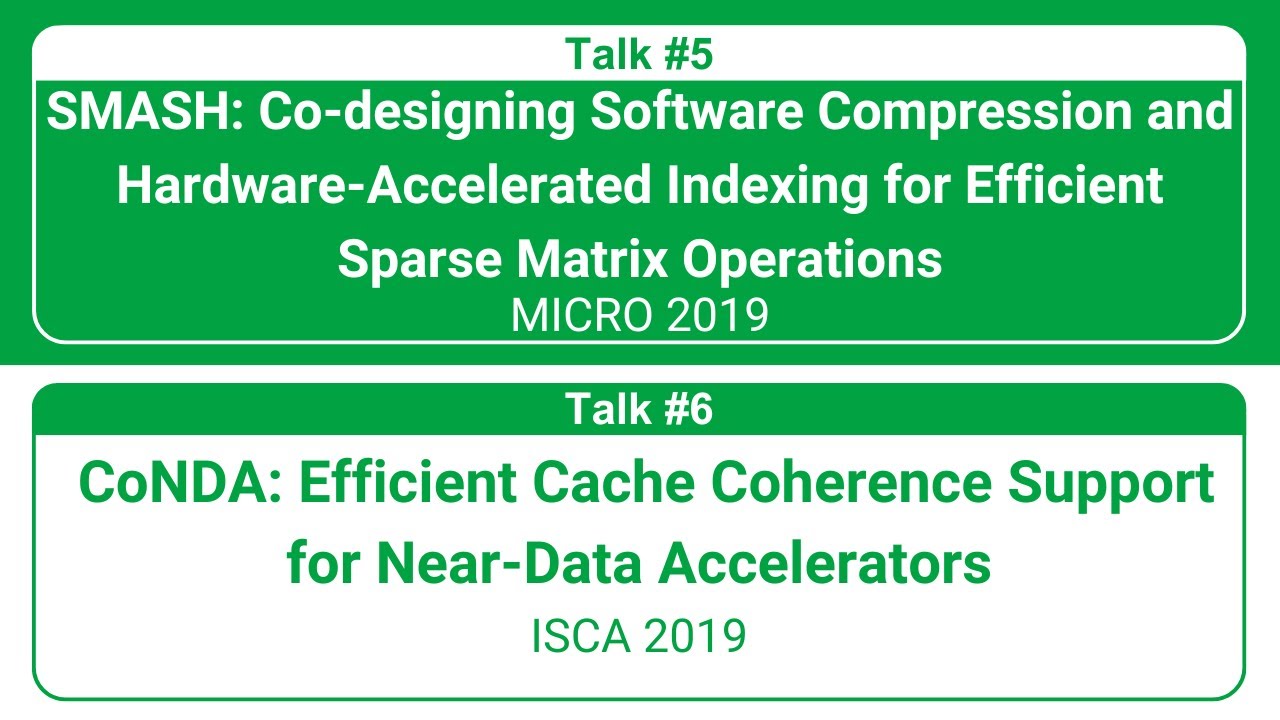 Lecture 14 | Sparse Matrix Accelerator (SMASH)& Cache Coherence (CoNDA ...