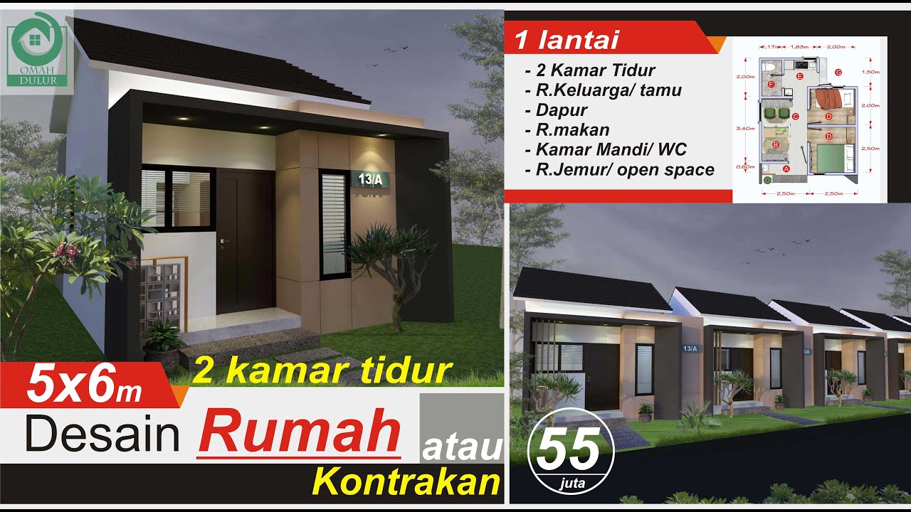 Rumah 5x6 meter Minimalis dengan 2 kamar tidur - bisa buat hunian ...