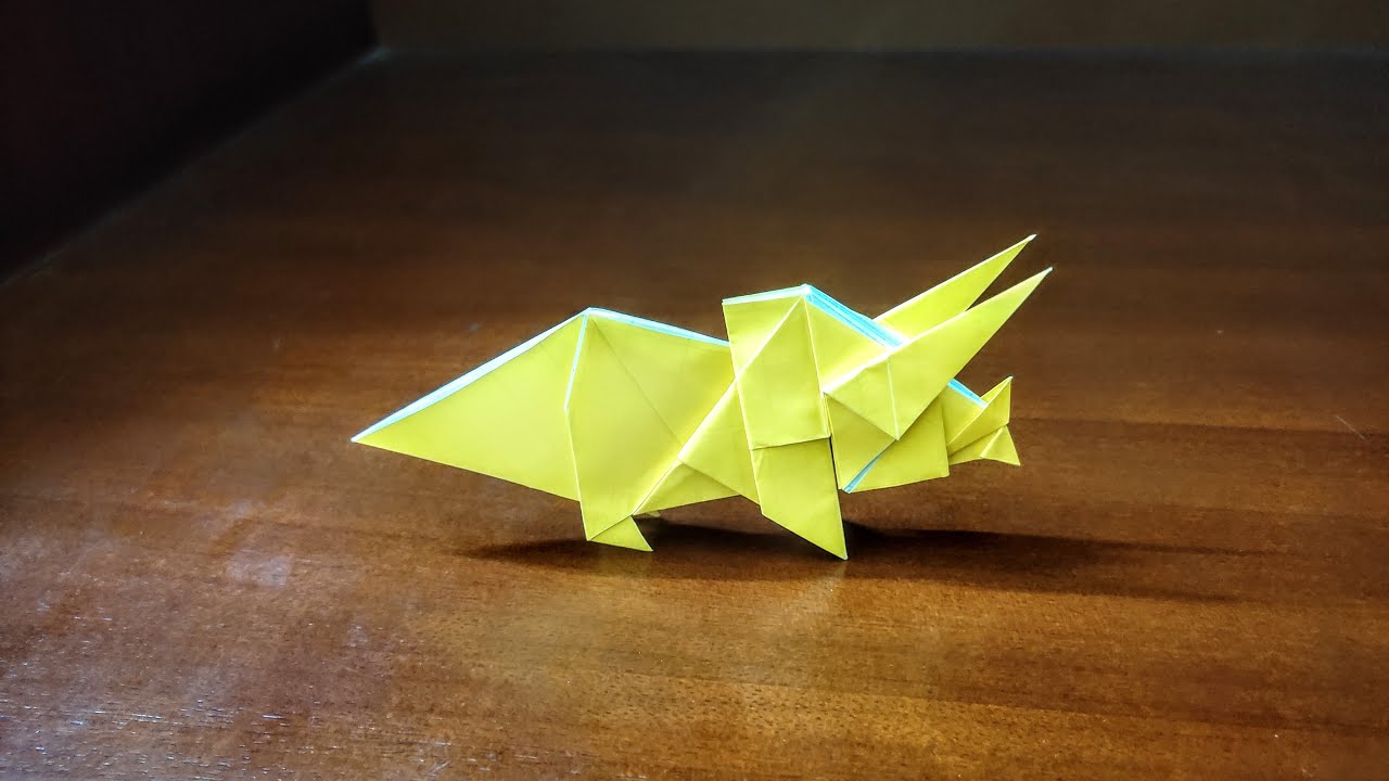 How To Fold Paper Origami Dinosaur Triceratops Step By Step - YouTube