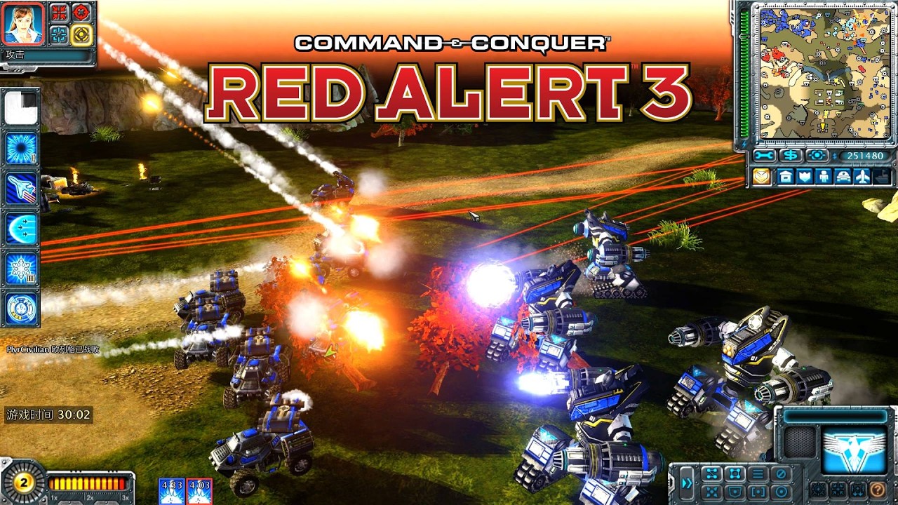 Red Alert 3 Corona MOD Allies 4v4 Gameplay The Power of Chrono Beacon ...