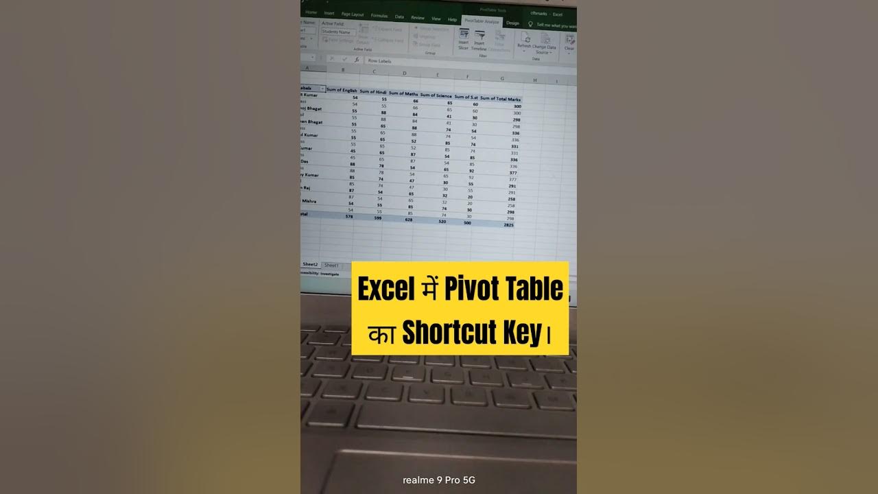 Excel Me Pivot Table Ka Shortcut Key!!#shorts #ytshorts #excel # ...