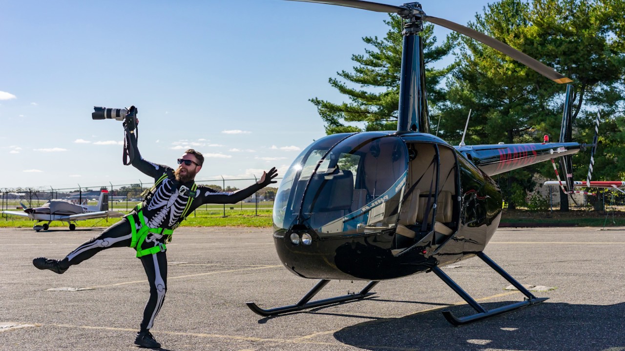 SKELETON in a helicopter! - YouTube