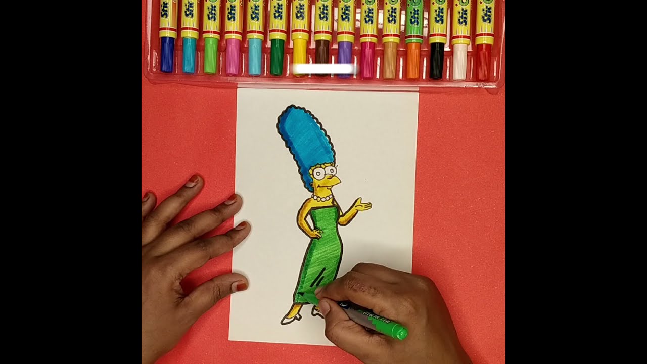 Coloring - Marge Simpson Drawing || Learn Colors || How To color - YouTube